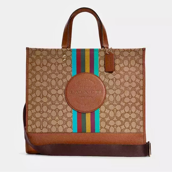 Coach | Bags | Coach Dempsey Tote 4 In Signature Jacquard With Stripe ...